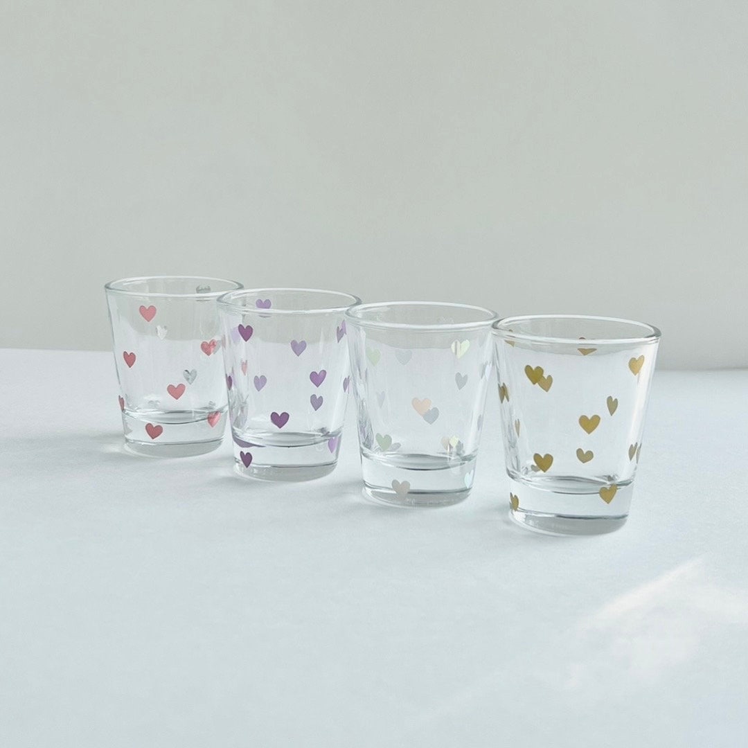 Customizable Heart Shot Glass Set Cute Trendy Shot Glasses Bachelorette ...