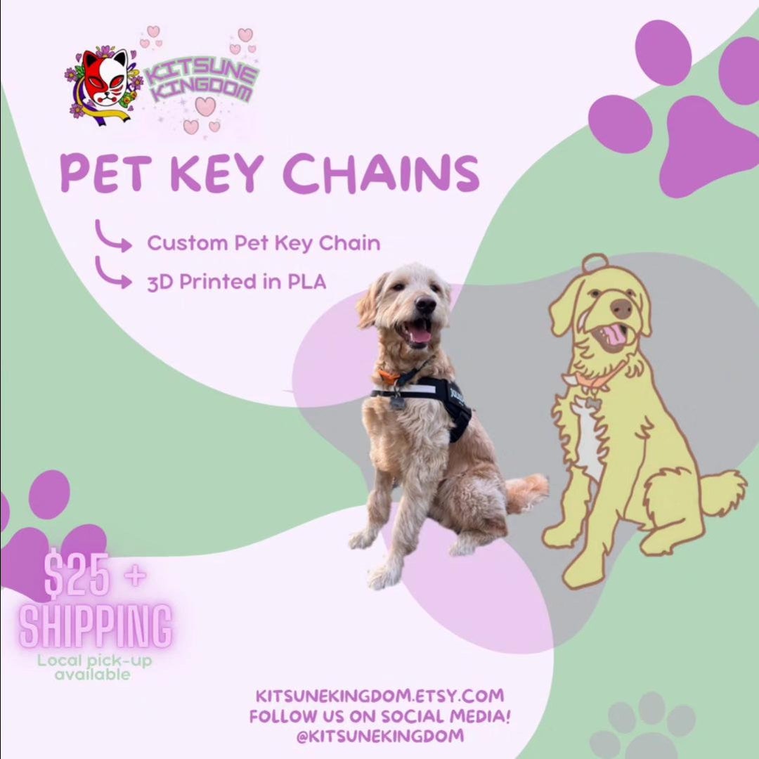 Custom 3D Printed Pet Portrait Keychain - PLA Pet Memorial - Etsy