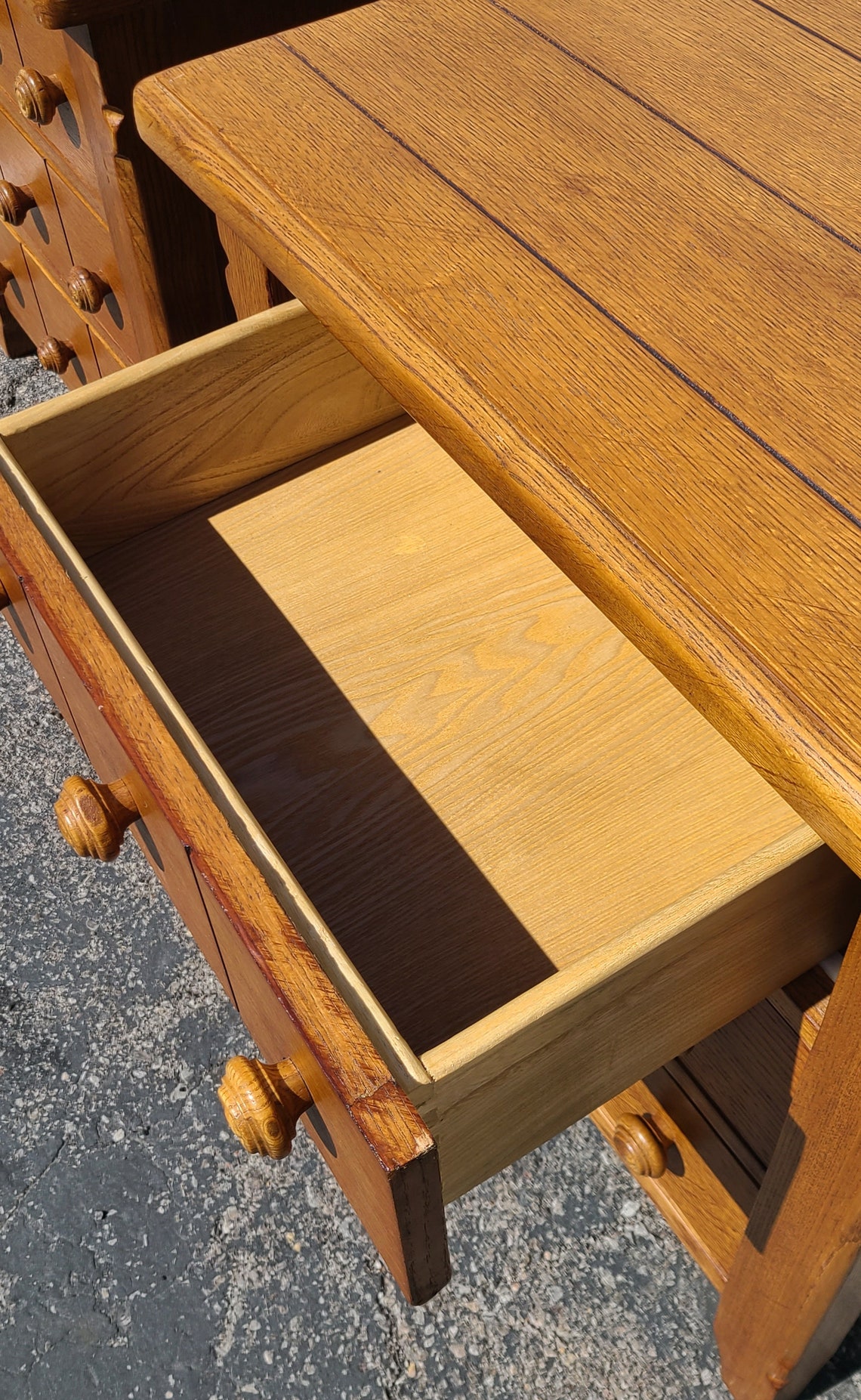 Large Scale Pair of Oak Mission Style Nightstands With 3 Drawers - Etsy