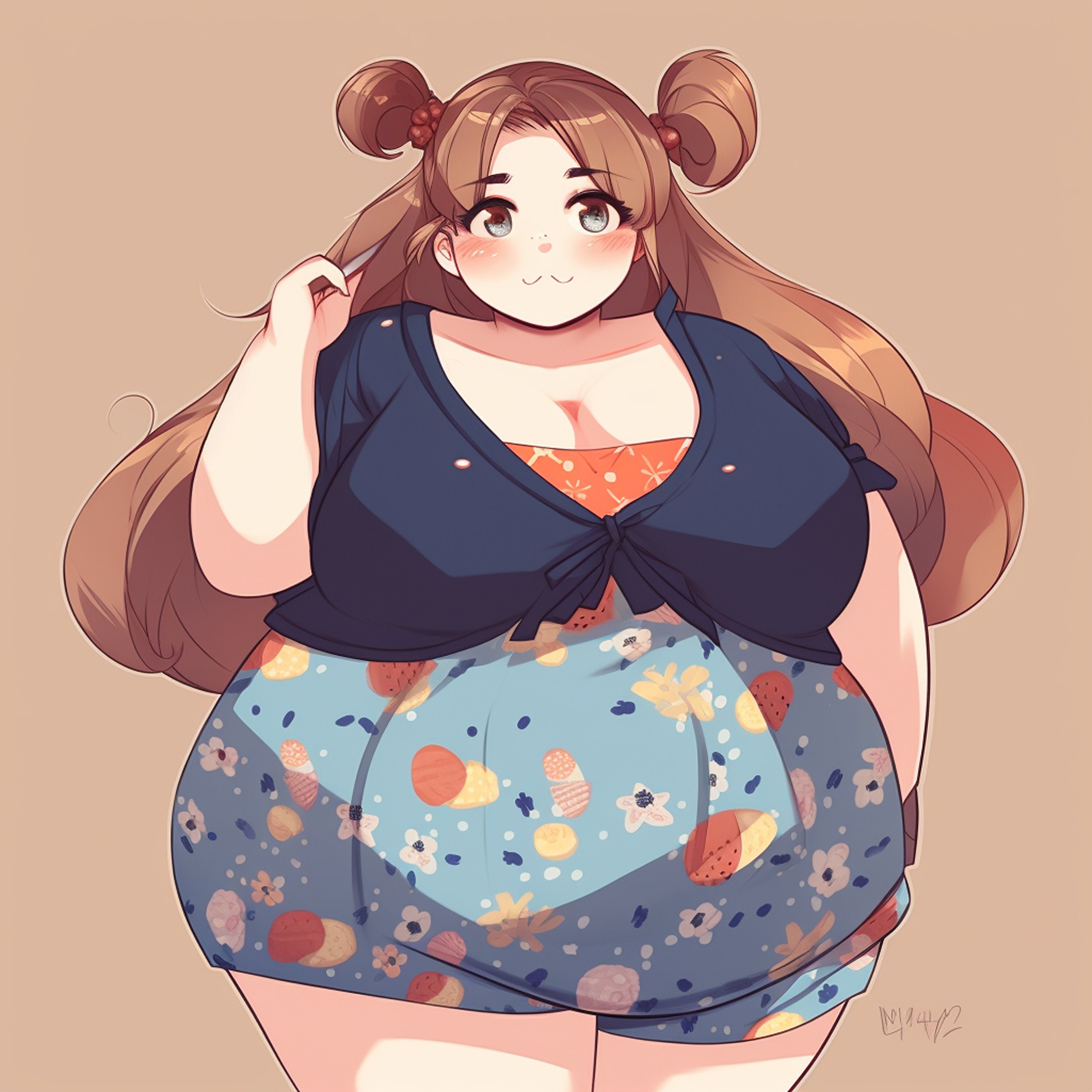 Kawaii Chubby Anime Girl Vinyl Sticker Body Positive Cute Etsy Hong Kong