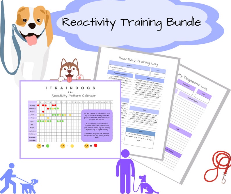 PRINTABLE Dog Reactivity Log Book | Dog Training Progress Pack | Leash ...