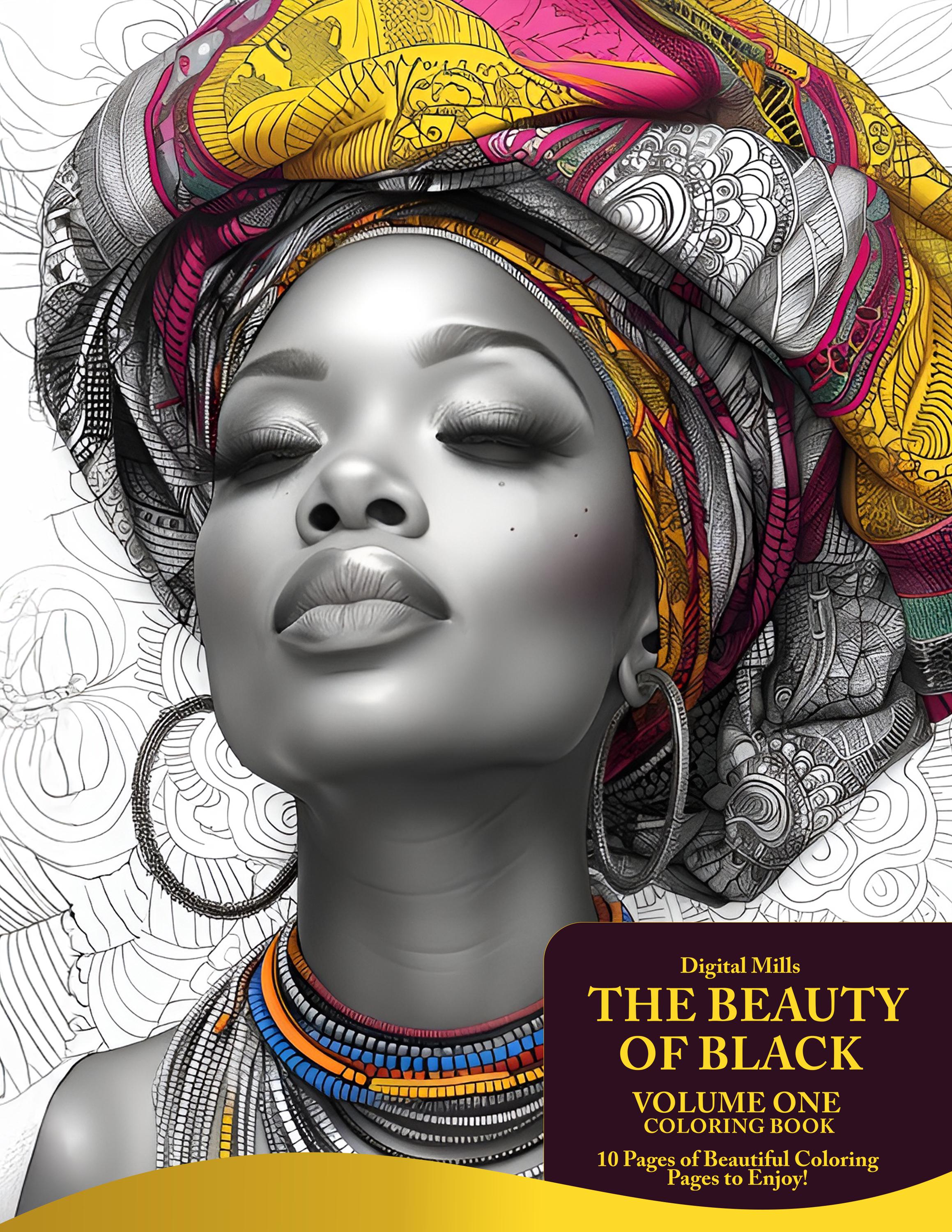 Adult Coloring Book, Beautiful Coloring Book, Black Coloring Book, the ...