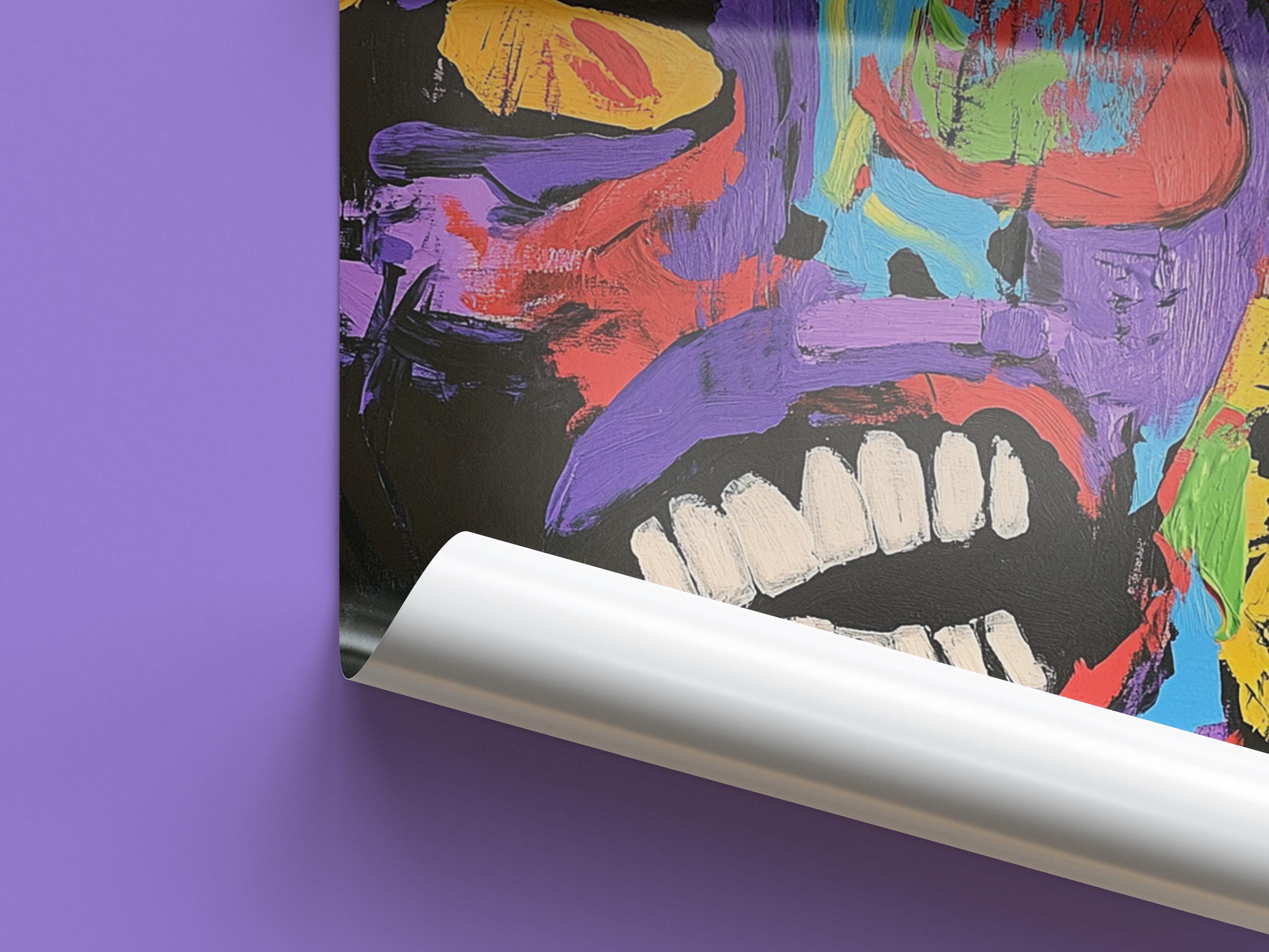 Crazy Abstract Digital Wall Art, Abstract Colorful Crazy Wall Decor ...
