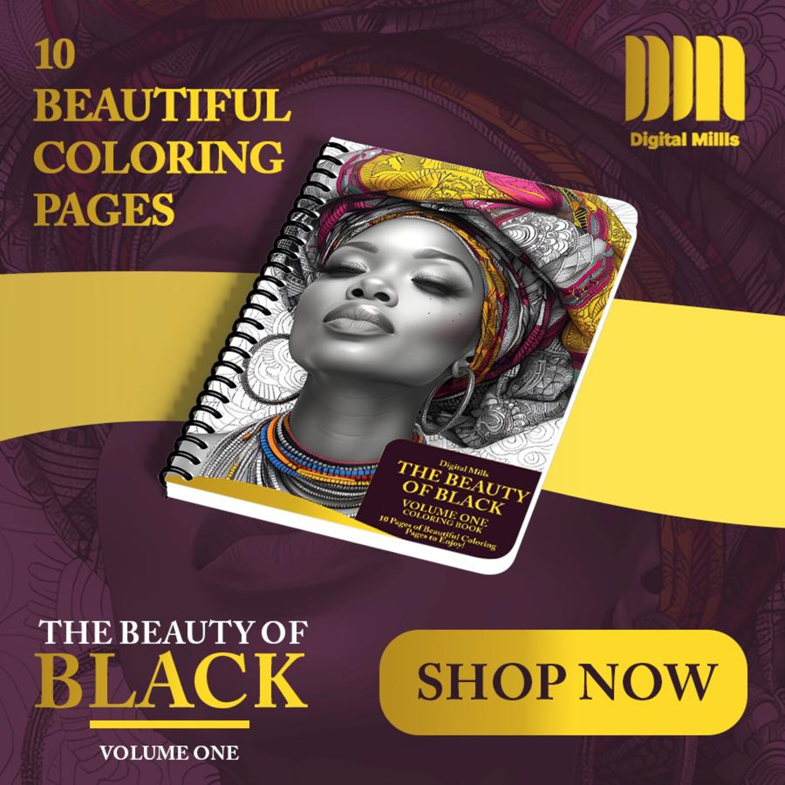 Adult Coloring Book, Beautiful Coloring Book, Black Coloring Book, the ...