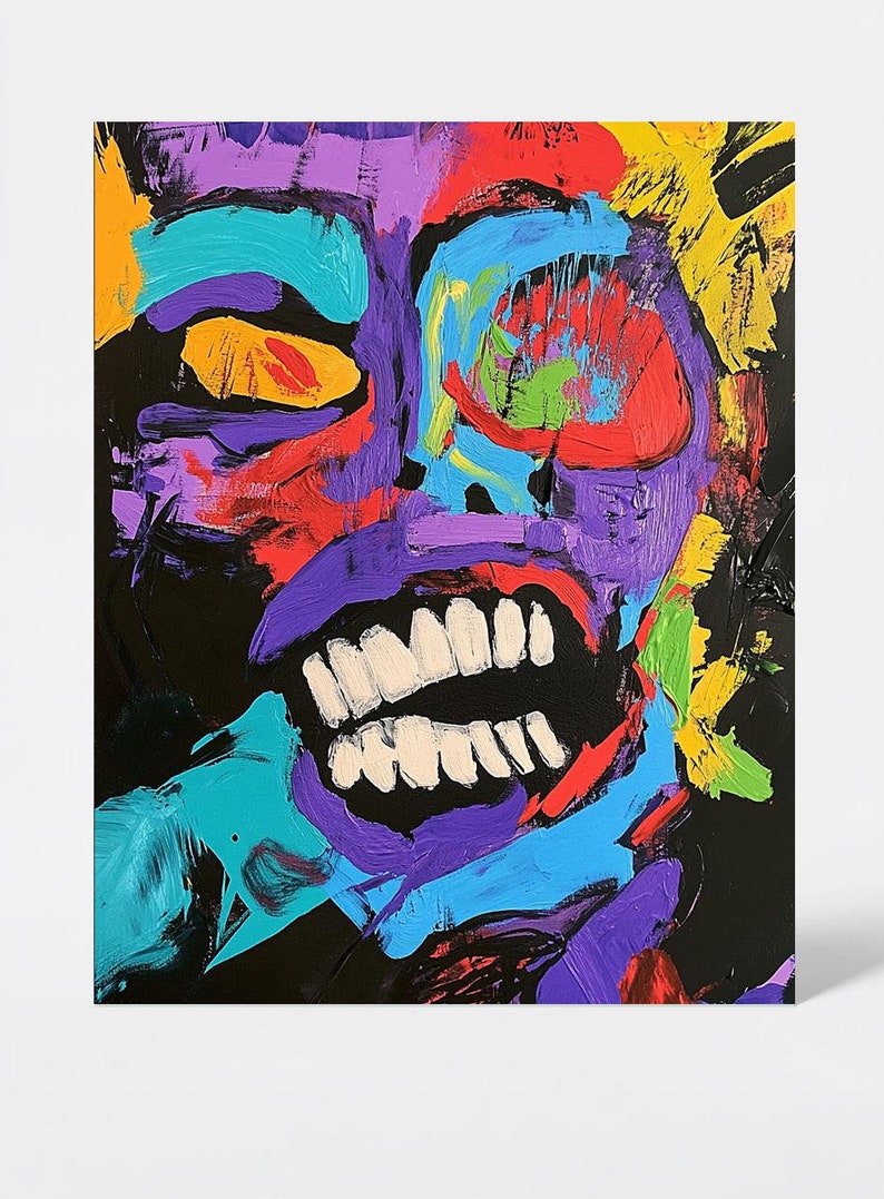 Crazy Abstract Digital Wall Art, Abstract Colorful Crazy Wall Decor ...