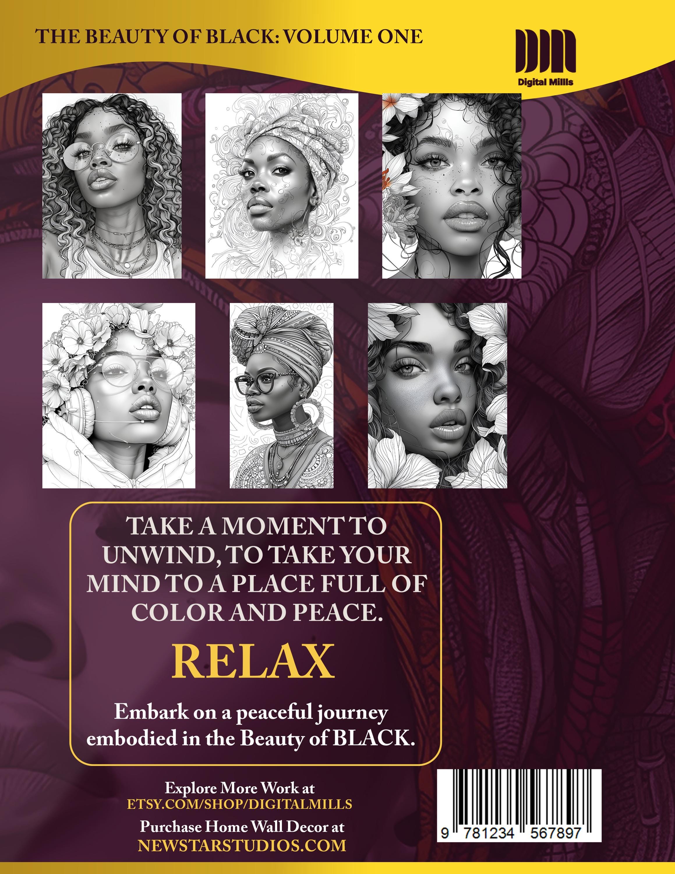 Adult Coloring Book, Beautiful Coloring Book, Black Coloring Book, the ...