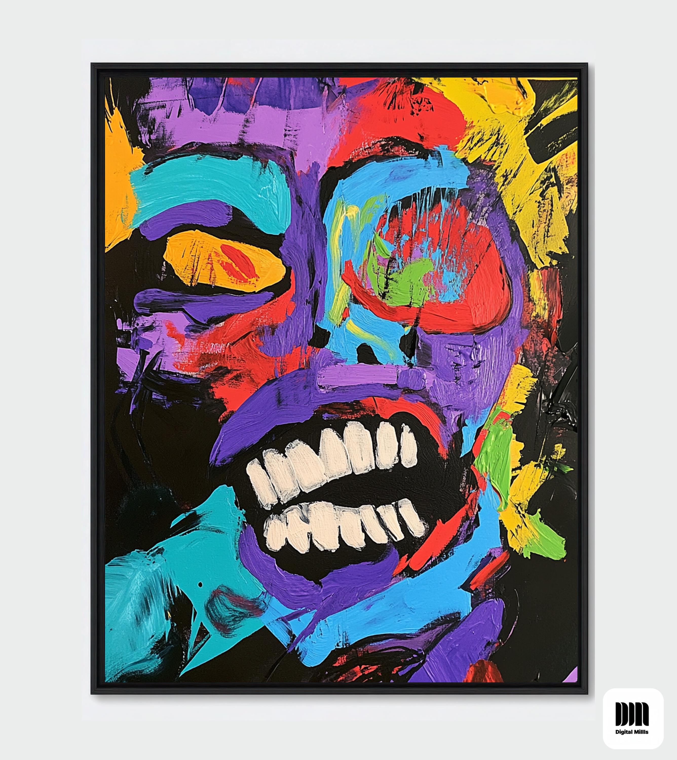 Crazy Abstract Digital Wall Art, Abstract Colorful Crazy Wall Decor ...