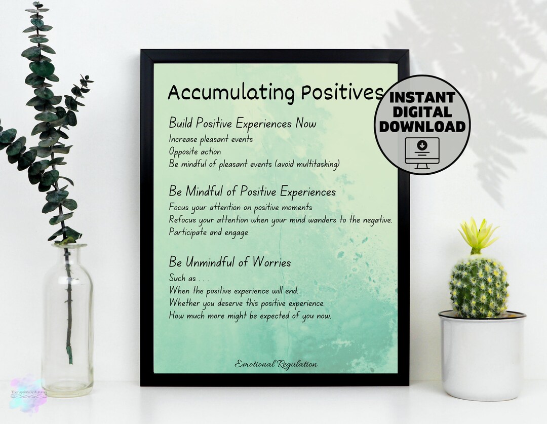 DBT: Accumulating Positives Dialectical Behavior Therapy, Emotional ...