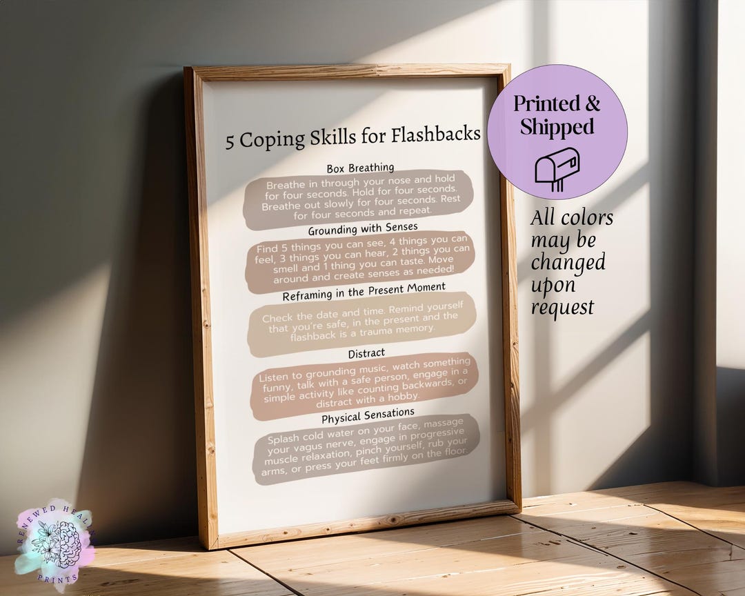 Flashback Coping Skills Print: PTSD, Trauma, BOHO Decor (printed ...