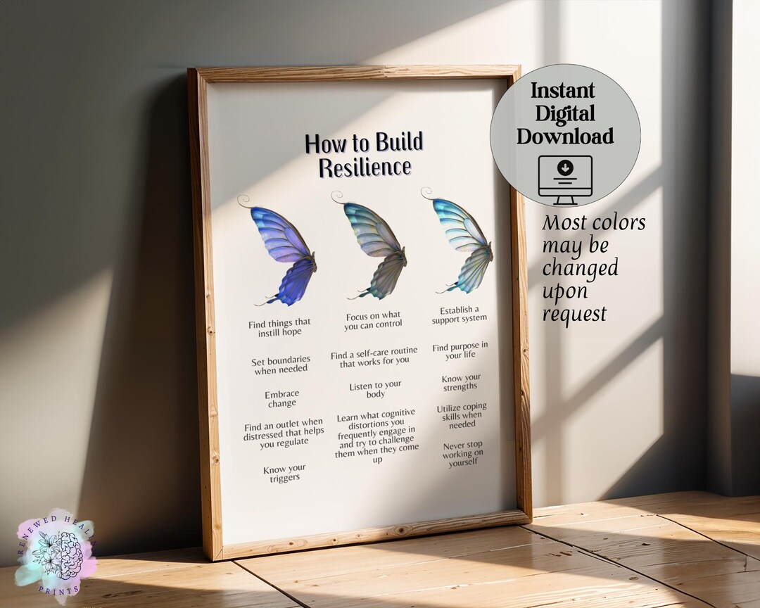 Resilience Butterfly Wing Graphic: Therapy Office Decor (digital Print ...