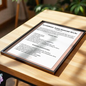 Avoidant Attachment Style Infographic Overview for Social Workers ...