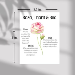 2 Styles of Rose, Bud and Thorn Check in Resource With Handouts, Great ...