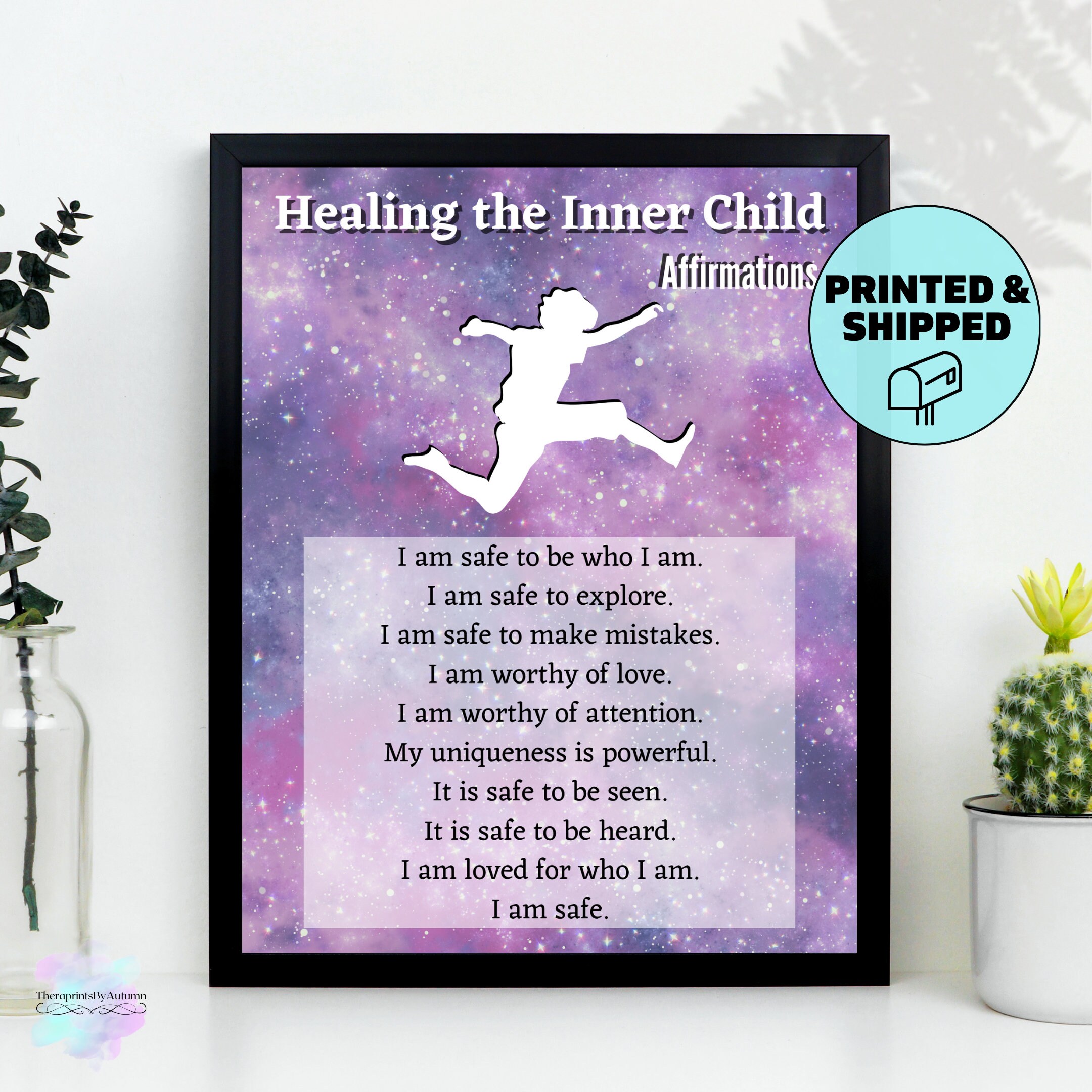 Inner Child boy Healing Purple Galaxy Affirmations for Social Workers ...