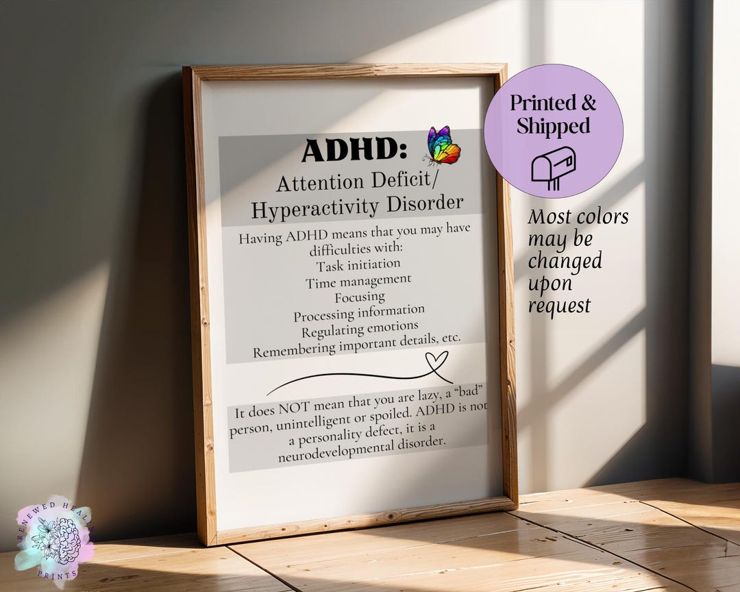 Simplistic, Basic ADHD Overview, 101 Print W/adhd Butterfly for Social ...