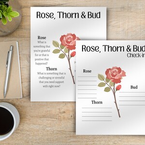 2 Styles of Rose, Bud and Thorn Check in Resource With Handouts, Great ...