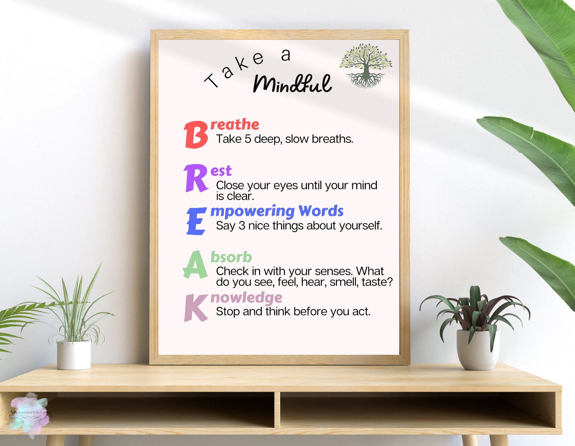 Mindfulness Take a Mindful Break Mental Health Poster, Therapy Office ...