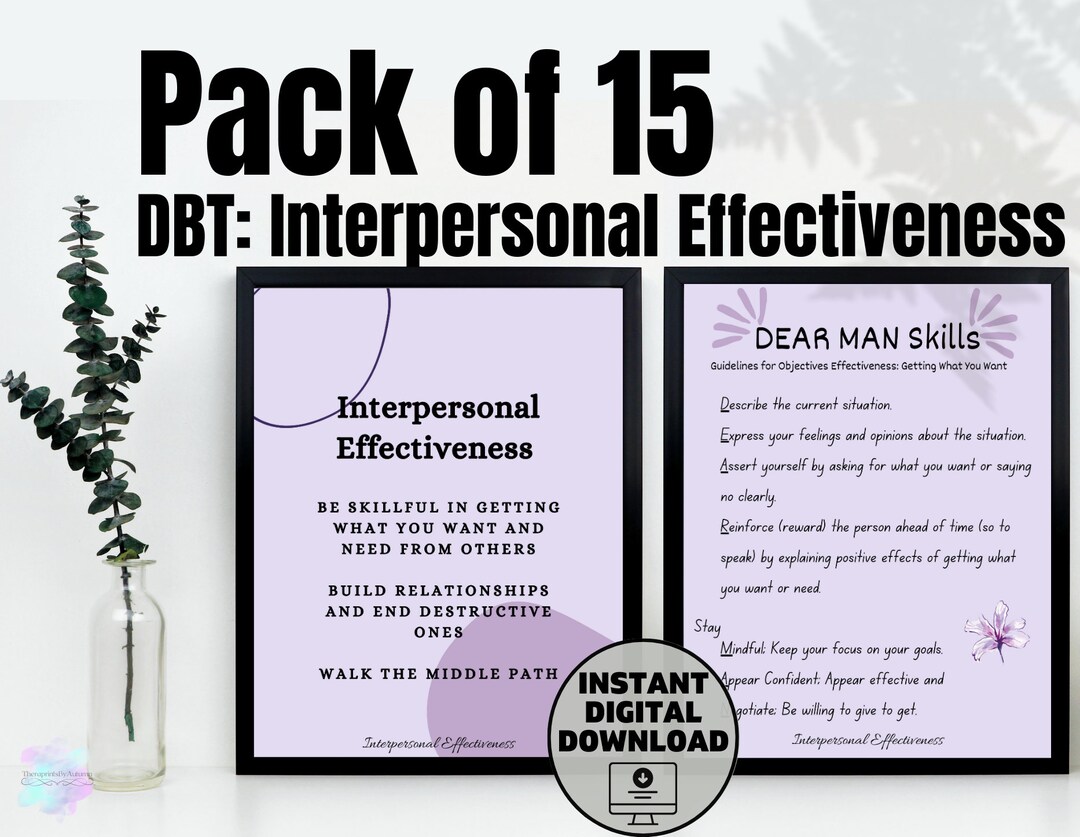 DBT: Interpersonal Effectiveness, Pack of 15 Dialectical Behavior ...