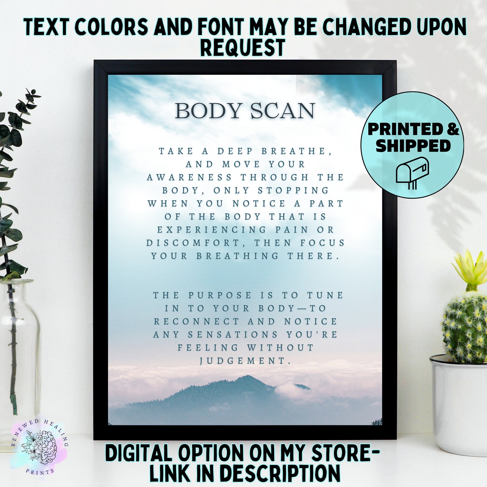 Body Scan Mindfulness Office Decor | Gift for Therapist, Occupational ...