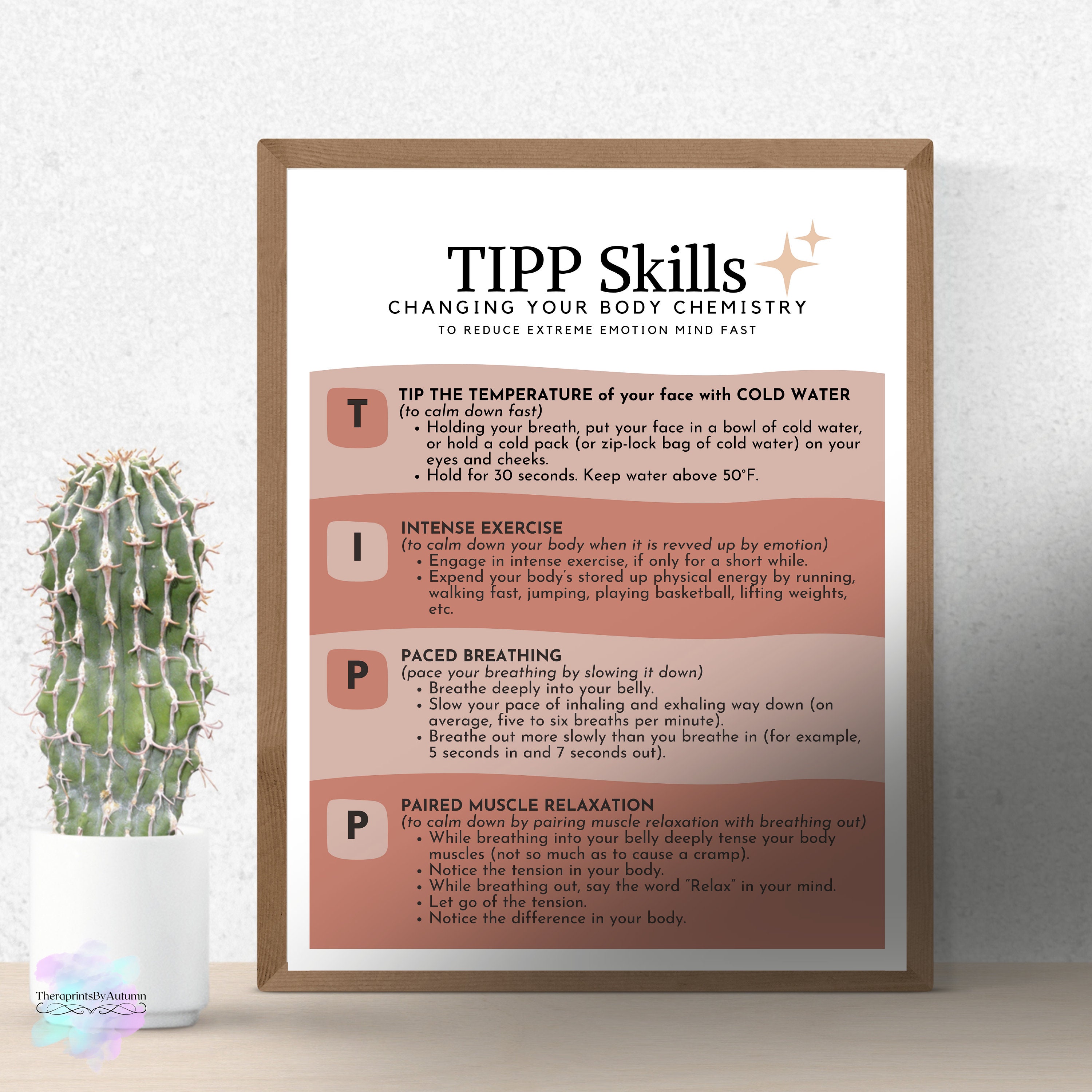 TIPP Skills: Dialectical Behavior Therapy Single Print for Social ...