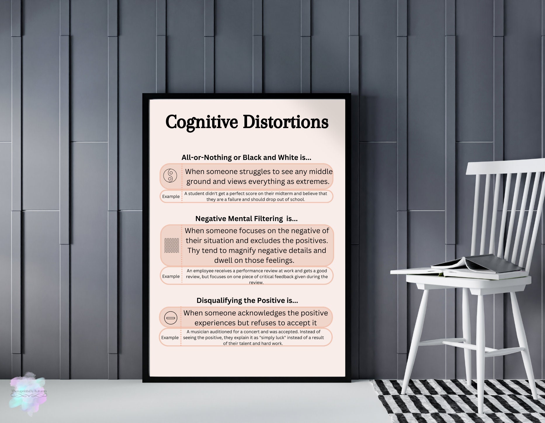 Twelve Cognitive Distortions: Definitions With Examples, Bundle of 5 ...