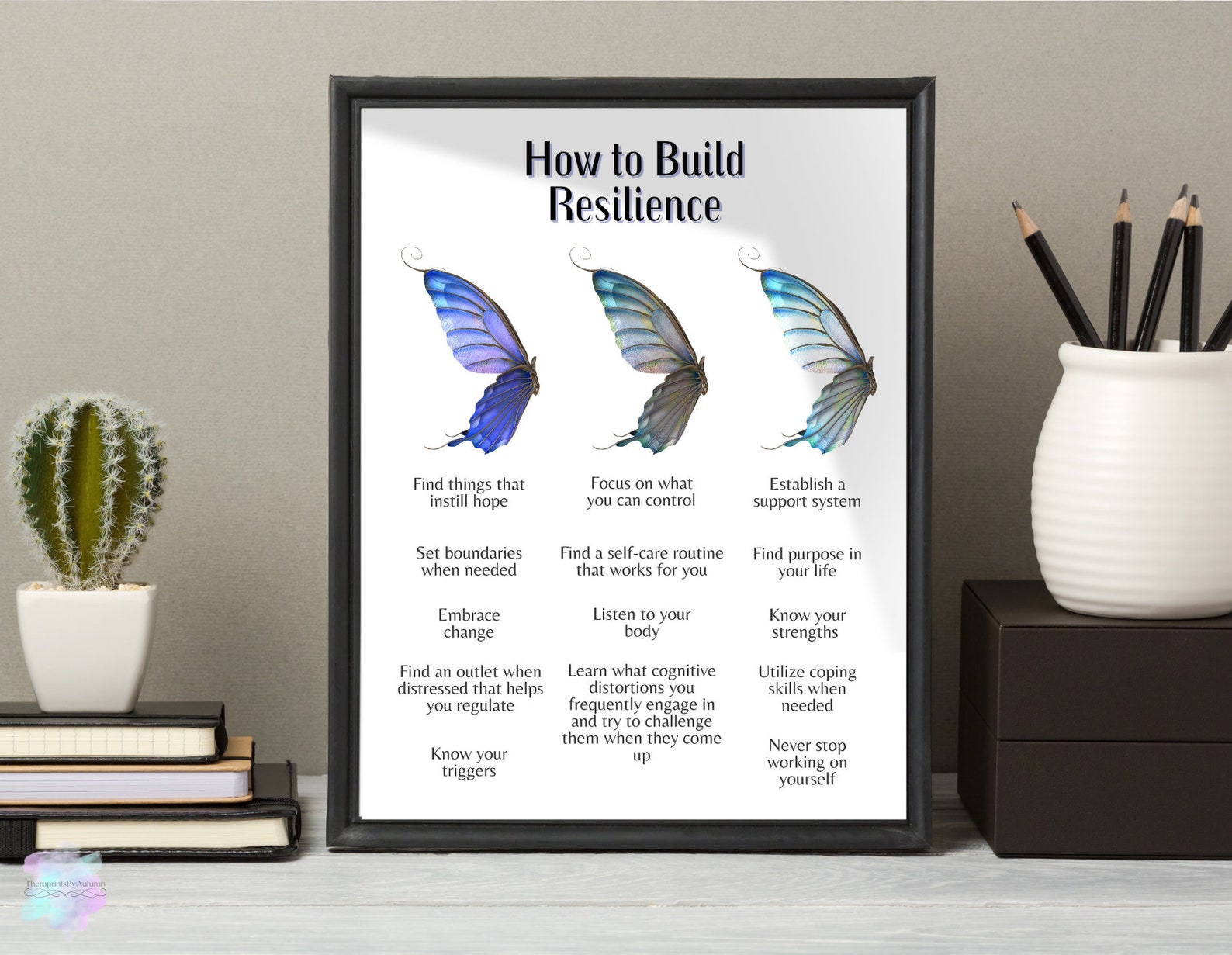 How to Build Resilience: Butterfly Wing Affirmation Graphic - Etsy