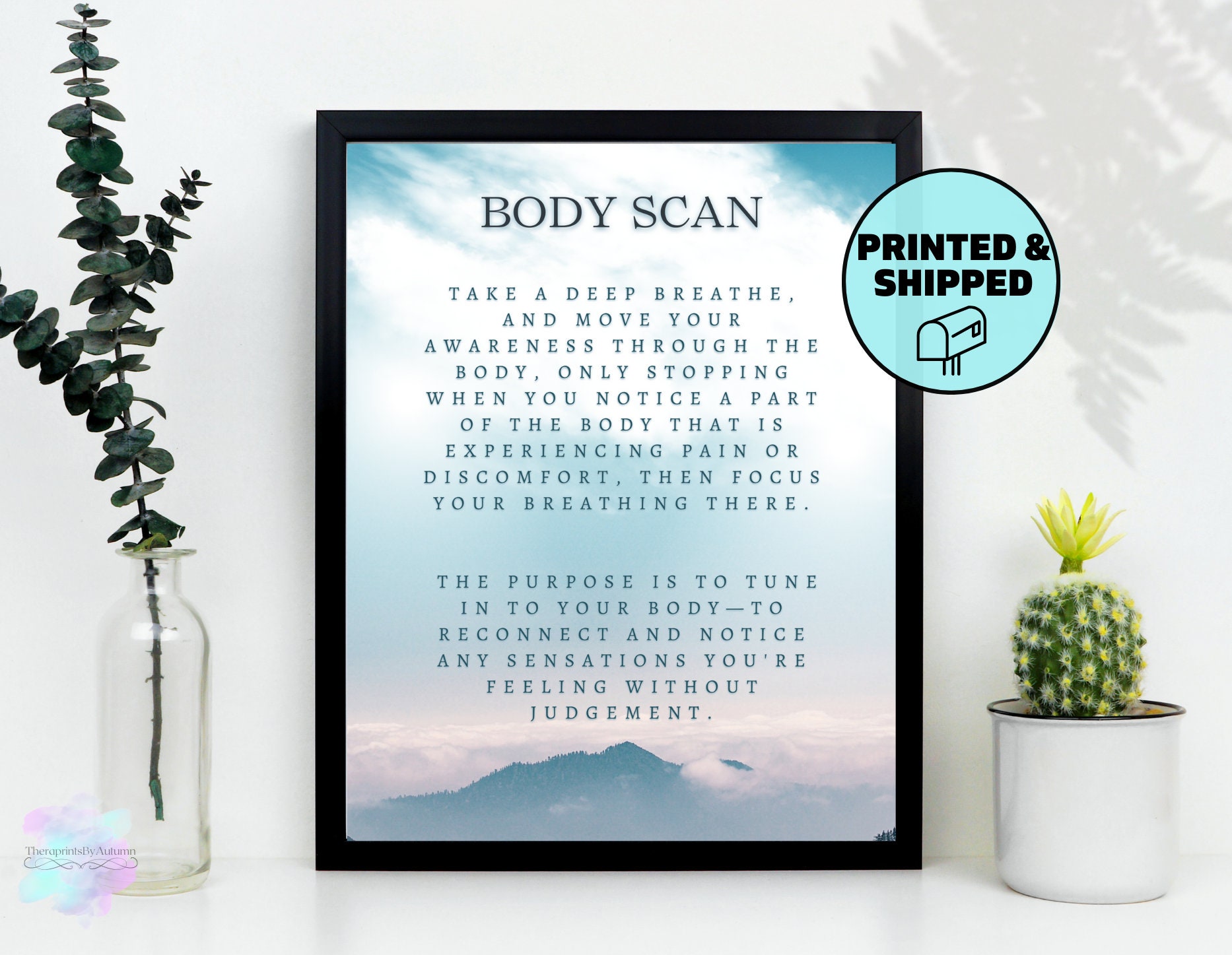 Body Scan Mindfulness Office Decor Gift for Therapist, Occupational ...