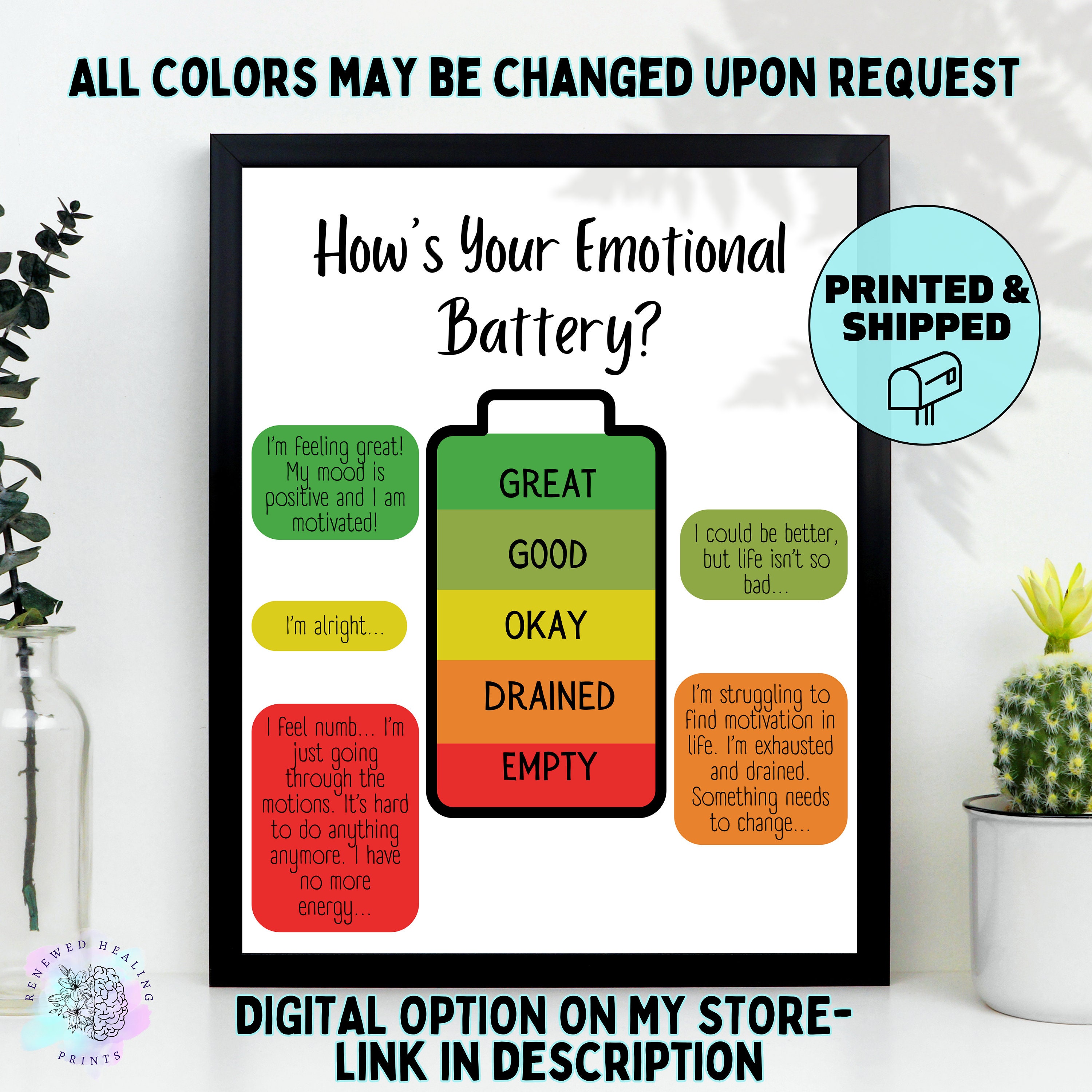 Emotional Battery Feelings or Burnout Checkin for Social Worker ...