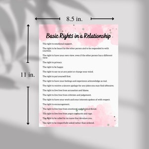 Basic Rights in a Relationship Poster Therapy Office Decor, Psychology ...