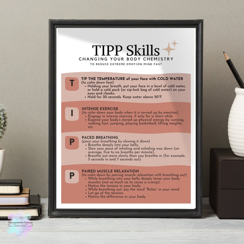 TIPP Skills: Dialectical Behavior Therapy Single Print for Social ...
