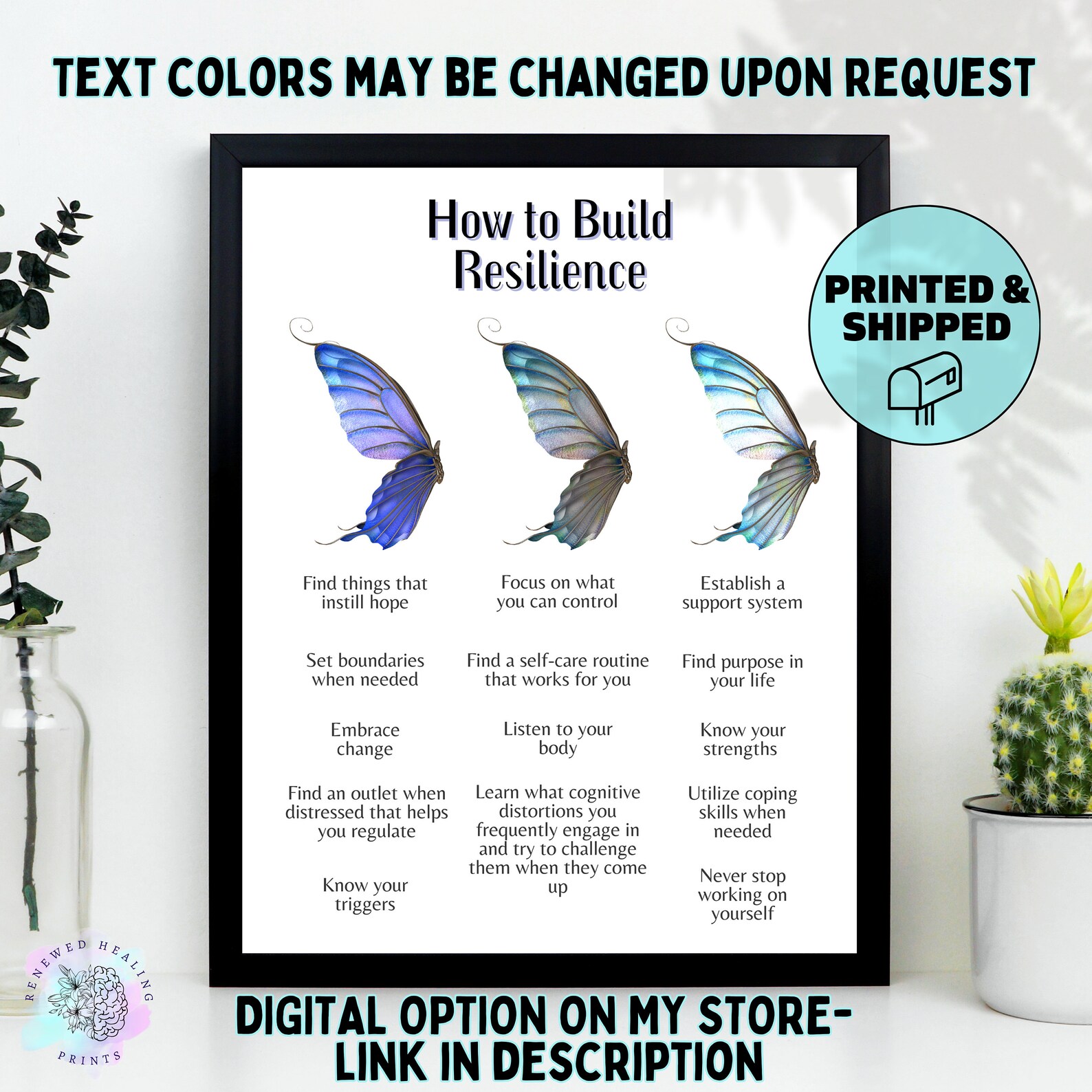 How to Build Resilience: Butterfly Wing Affirmation Graphic | Social ...