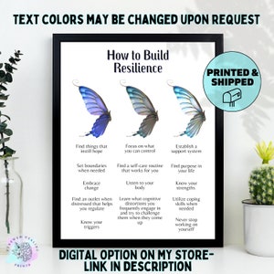 How to Build Resilience: Butterfly Wing Affirmation Graphic Social Work ...