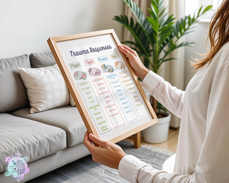 Trauma Responses (C)PTSD, Aesthetic Floral Print for Social Workers ...