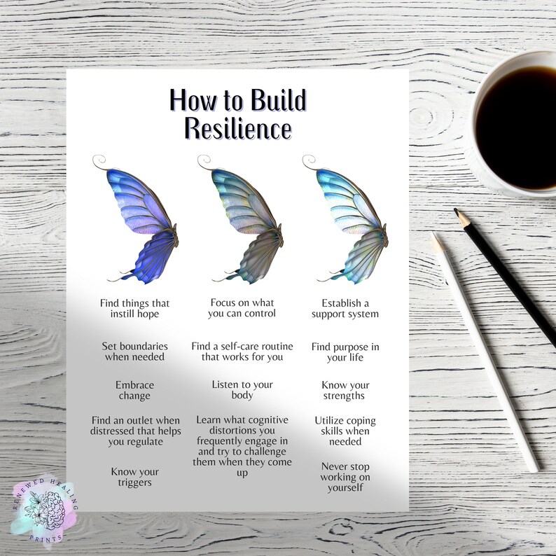 How to Build Resilience: Butterfly Wing Affirmation Graphic | Social ...