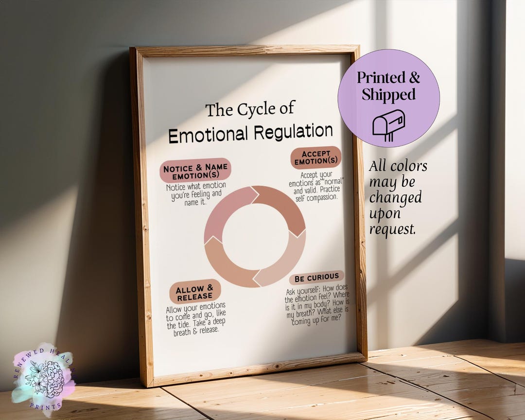 The Cycle of Emotional Regulation, Neutral/boho Diagram | Social Worker ...