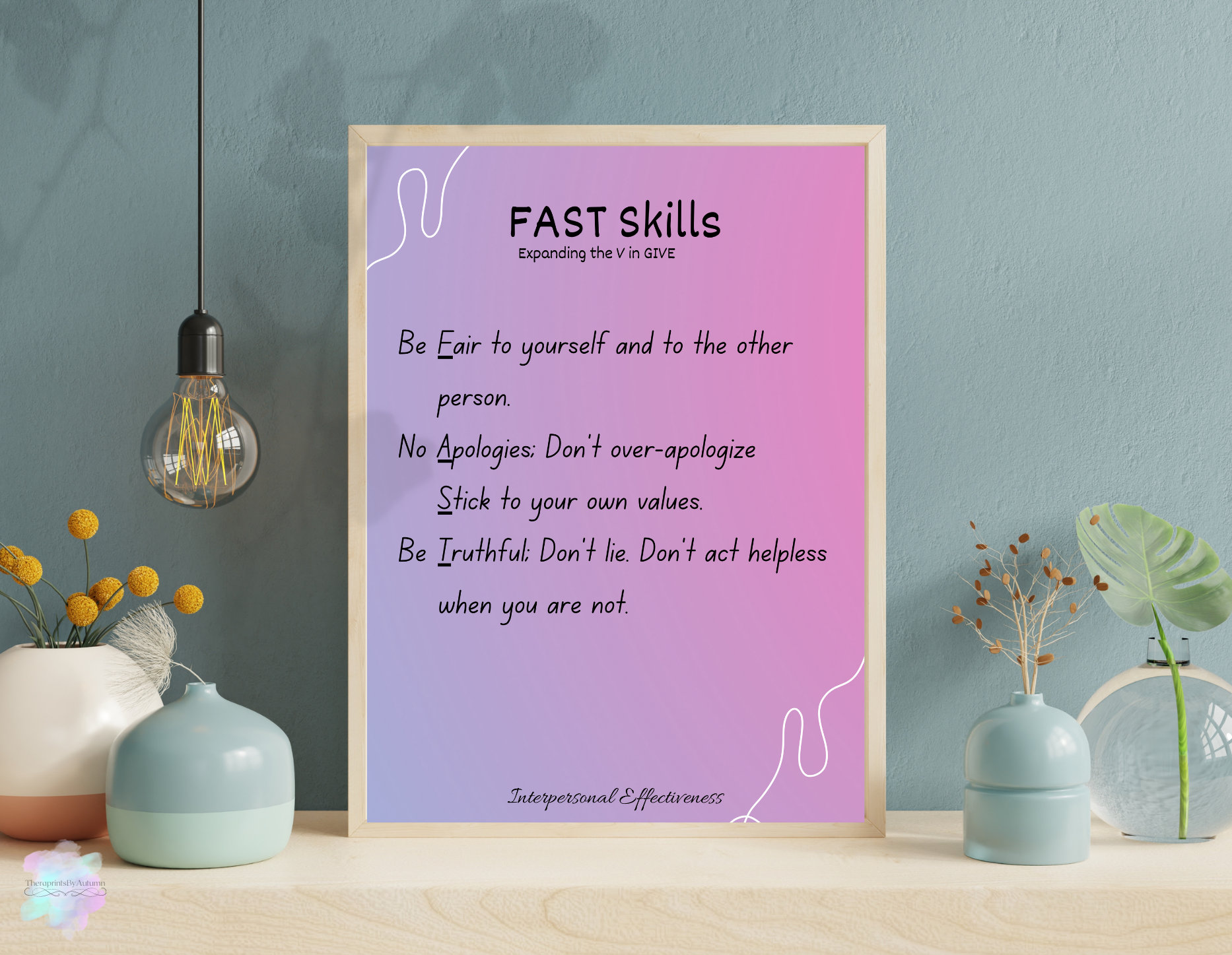 DBT: FAST Skill Dialectical Behavior Therapy Interpersonal - Etsy