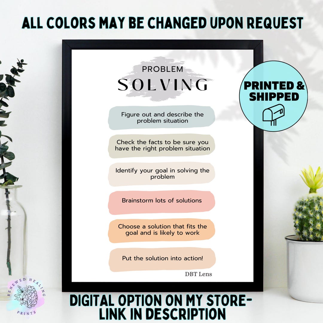 Problem Solving Simple Pastel Print... Custom DBT for Social Workers ...