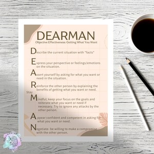 DBT:DEARMAN | BOHO Dialectical Behavior Therapy, Interpersonal ...