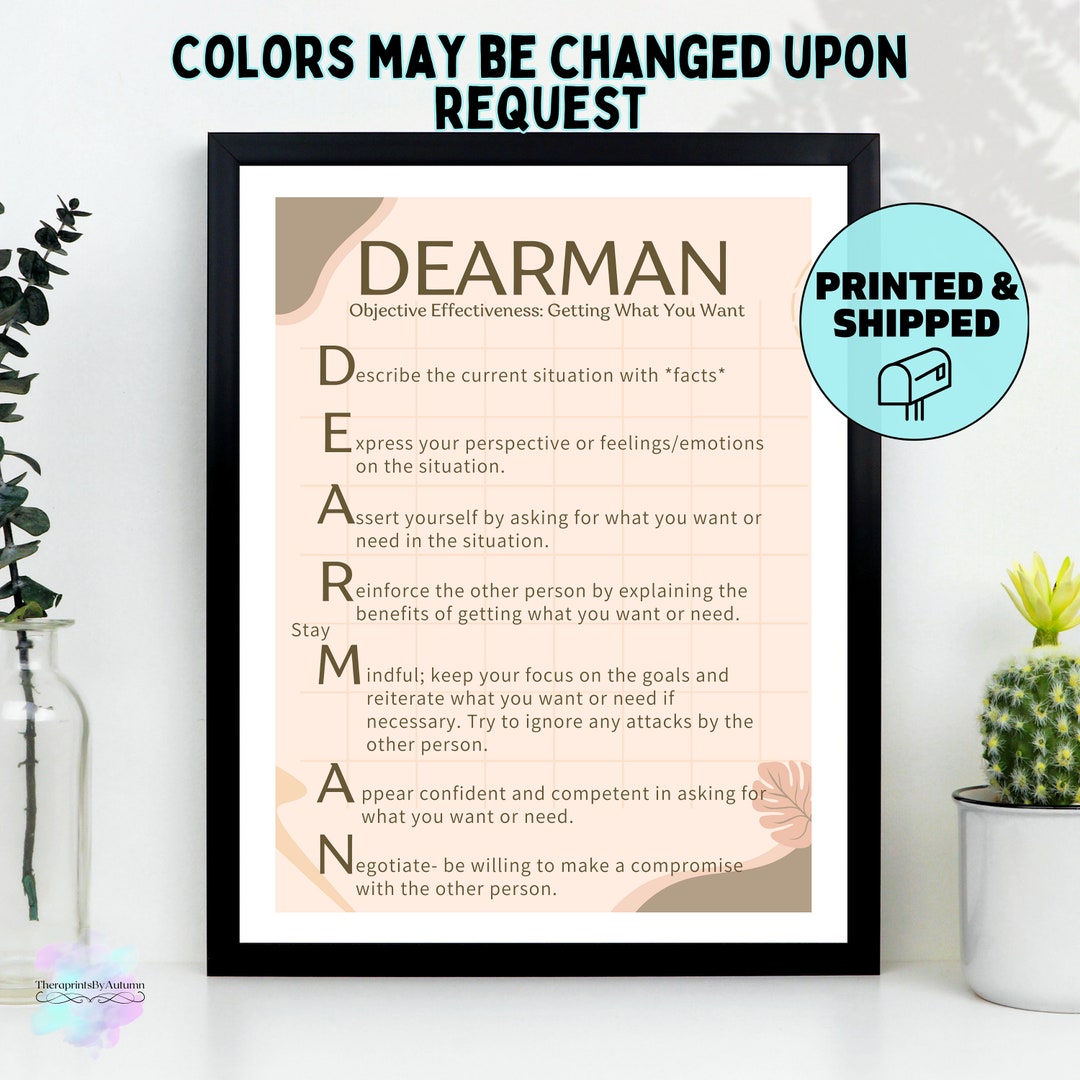 DBT:DEARMAN BOHO Dialectical Behavior Therapy, Interpersonal ...