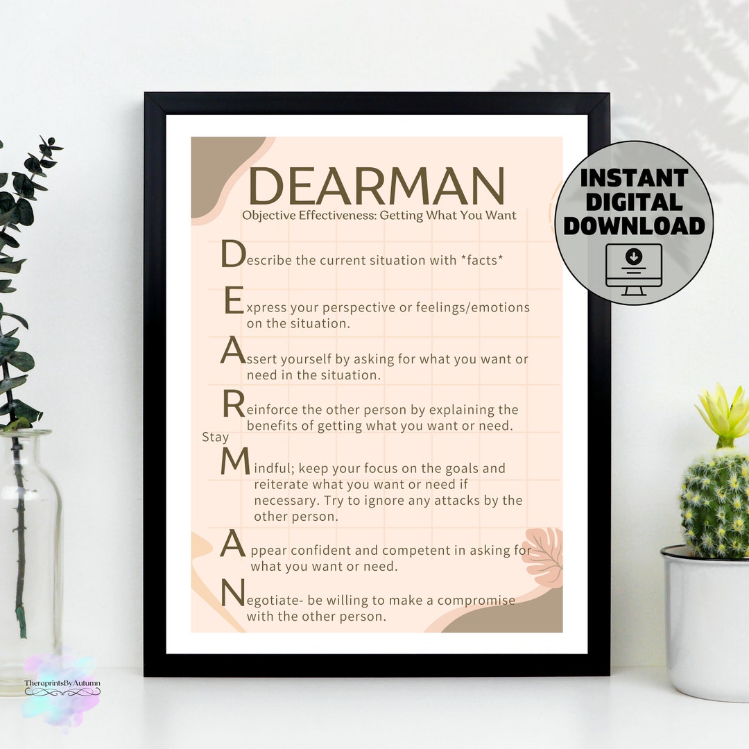 DBT:DEARMAN BOHO Dialectical Behavior Therapy, Interpersonal ...