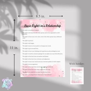 Basic Rights in a Relationship Poster: Therapy Office Decor (8.5 X 11 ...