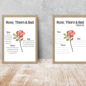 2 Styles of Rose, Bud and Thorn Check in Resource With Handouts, Great ...