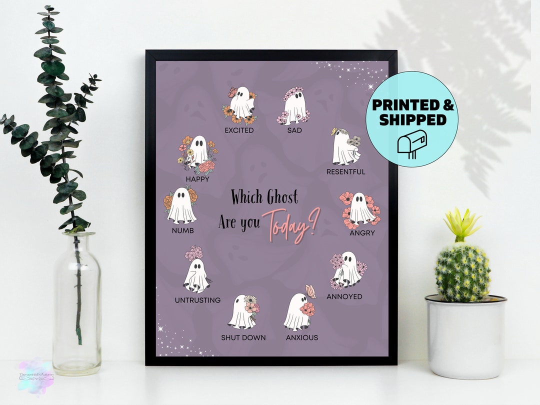 Ghost Feelings Check-in, Halloween Edition, Cute, Purple, Floral for ...