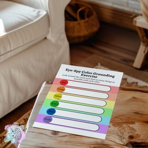 Color Grounding Worksheet Mindfulness Exercise for Social Worker ...