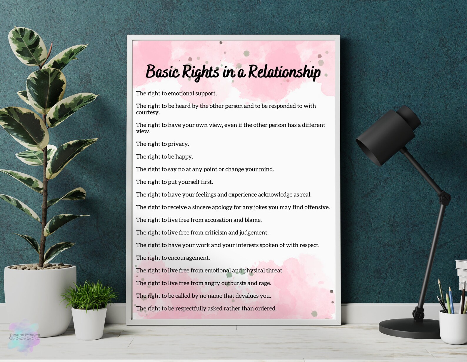Basic Rights in a Relationship Poster Therapy Office Decor, Psychology ...