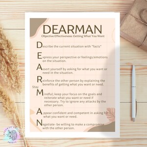 DBT:DEARMAN | BOHO Dialectical Behavior Therapy, Interpersonal ...