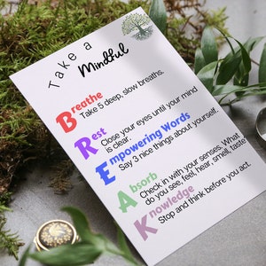 Mindfulness Take a Mindful Break Mental Health Poster, Therapy Office ...