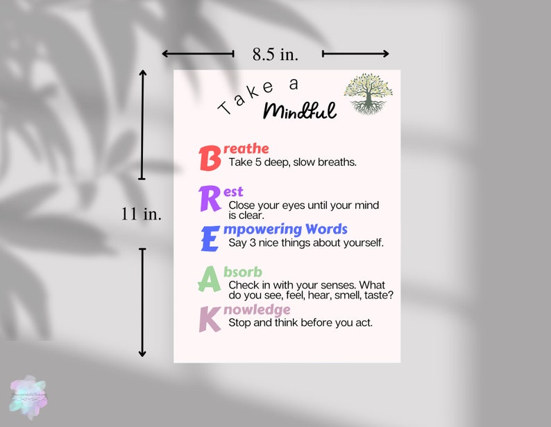 Mindfulness Take a Mindful Break Mental Health Poster - Etsy
