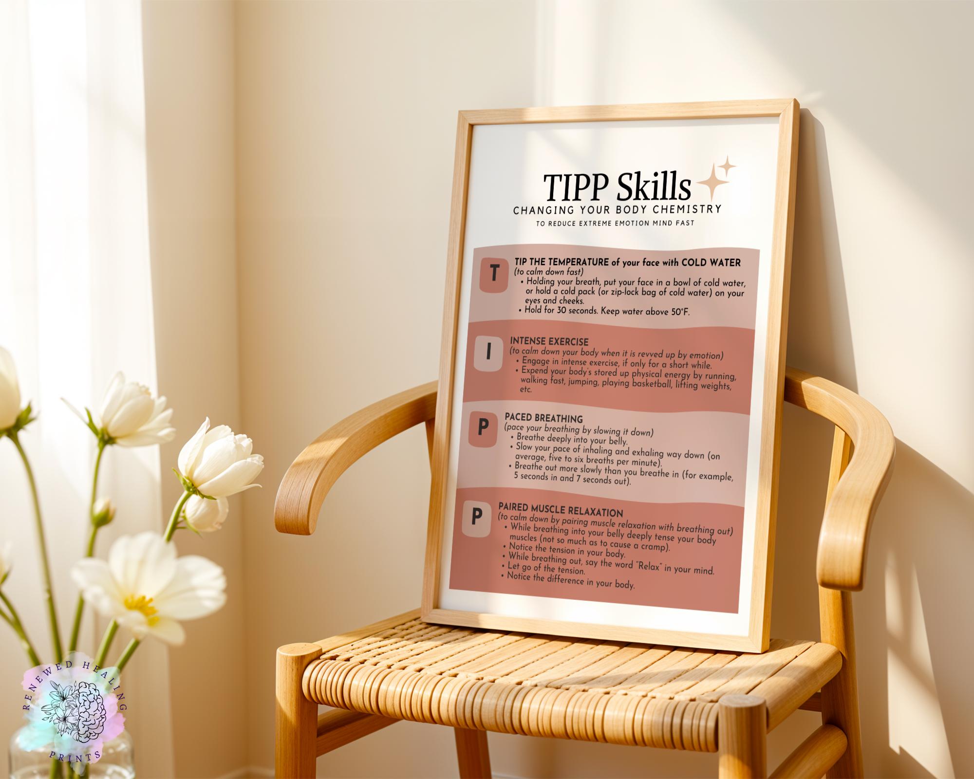 DBT TIPP Skills Print: Social Worker, Counselor (digital Print) - Etsy