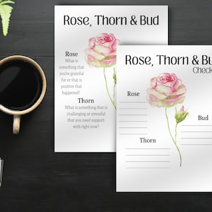 2 Styles of Rose, Bud and Thorn Check in Resource With Handouts, Great ...
