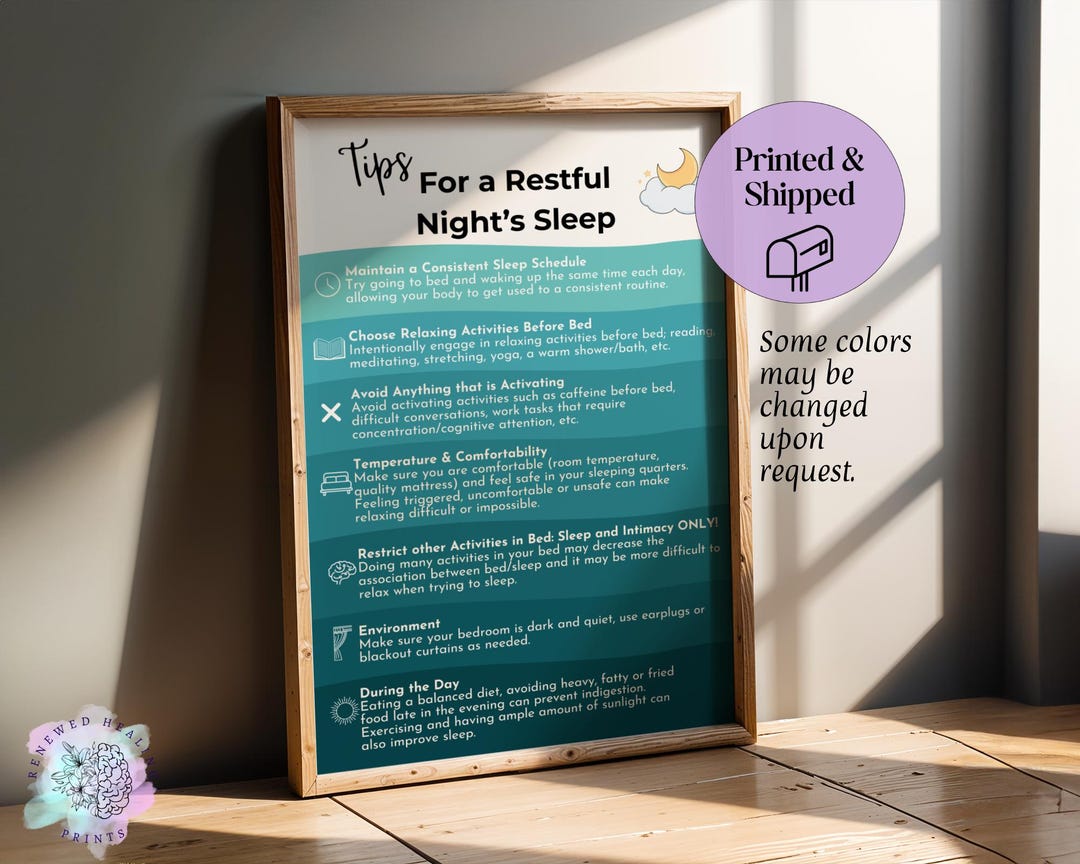 Tips for Restful Sleep, Bedtime Hygiene | Insomnia, PTSD, ADHD, Anxiety ...